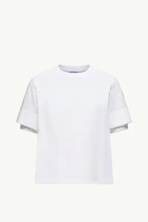 Moncler Cotton Jersey San Gallo T-shirt With Balloon Sleeves - White