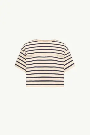 Moncler Macramé-trimmed Striped Cotton T-shirt - Multicolor