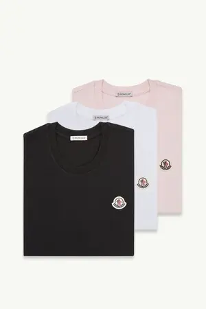 Moncler Logo Patch Cotton T-shirt - Multicolor
