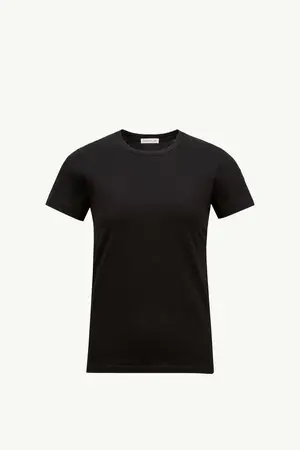 Moncler Logo Patch Cotton Jersey T-Shirt Black