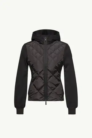 Moncler Cotton Fleece Padded Zip-up Hoodie - Black