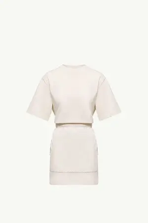 Moncler Cotton Blend Mini T-shirt Dress - White