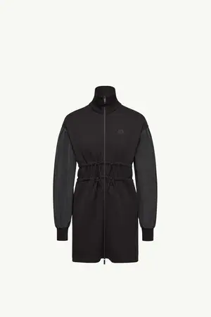 Moncler Cotton Fleece Sweatshirt Zip-up Dress - Black