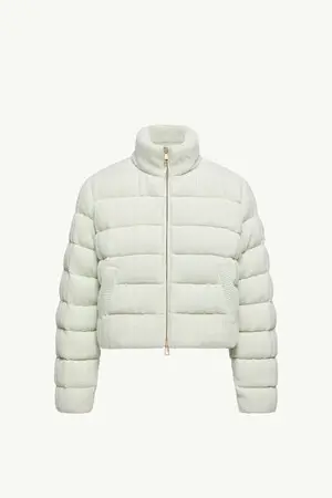 Moncler Wool & Cashmere Blend Padded Cardigan - Green