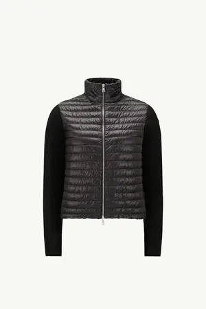Moncler Padded Wool Zip-up Cardigan - Black