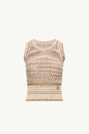 Moncler Striped Tank Top - Beige