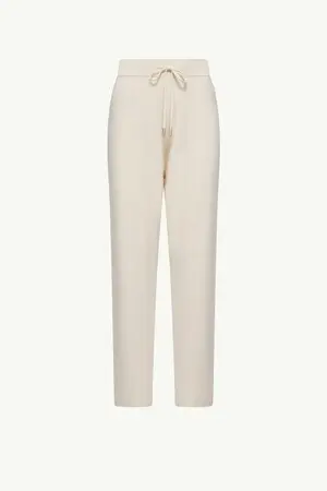 Moncler Wool & Cashmere Blend Cropped Jogging Pants White
