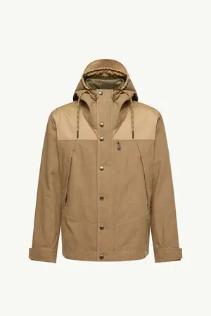 Moncler Givors Linen Hooded Jacket - Brown