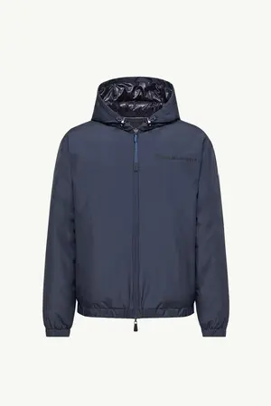 Moncler Berguns Reversible Hooded Down Bomber Jacket - Blue