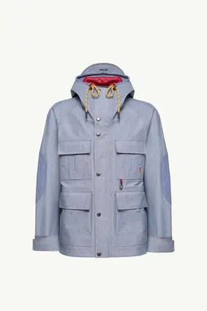 Moncler Ajaccio Chambray Hooded Field Jacket - Blue