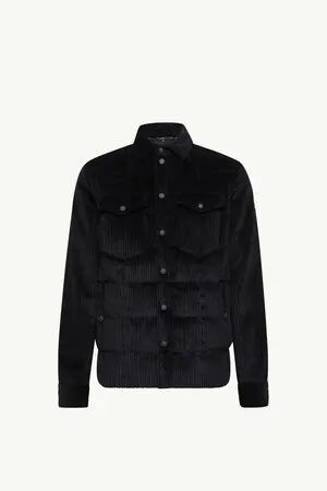 Moncler Gelt Corduroy Down Shirt Jacket - Black