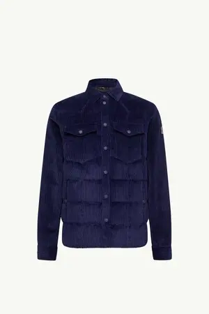 Moncler Gelt Corduroy Down Shirt Jacket - Blue