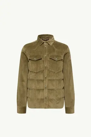 Moncler Gelt Corduroy Down Shirt Jacket - Green
