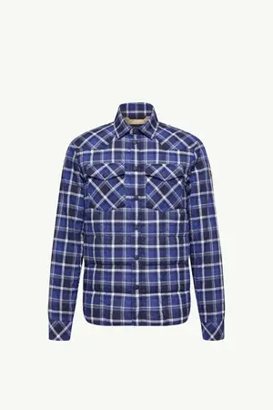 Moncler Gelt Check Cotton Blend Down Shirt Jacket - Multicolor