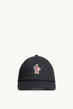 Moncler Logo Cotton Baseball Cap - Black