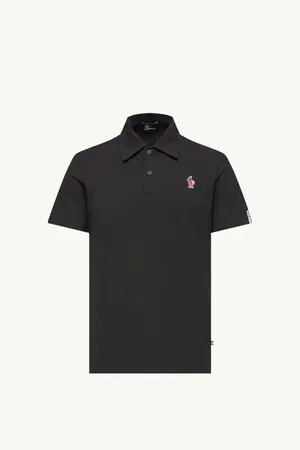 Moncler Logo Patch Polo Shirt Black
