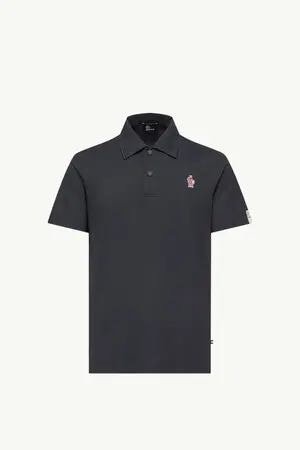 Moncler Logo Patch Polo Shirt Blue