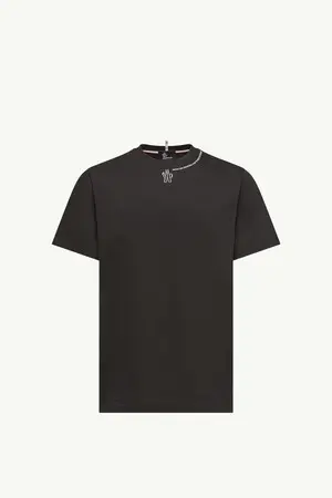 Moncler Logo Cotton T-shirt - Black