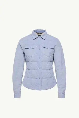 Moncler Nangy Corduroy Down Shirt Jacket - Blue