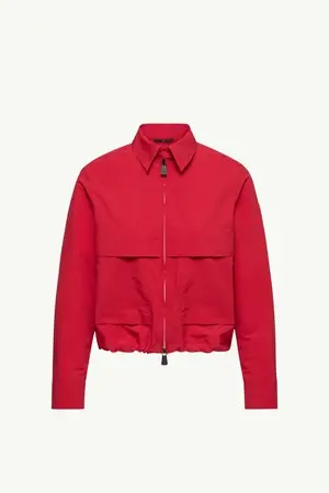 Moncler Technical Froissé Long Sleeve Shirt - Red
