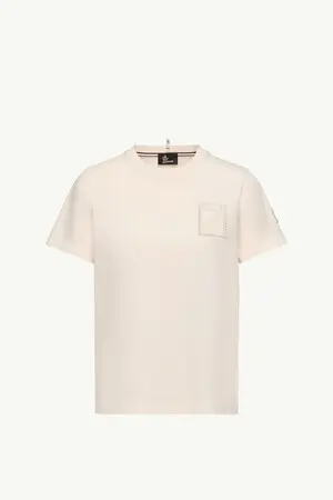 Moncler Botanical Patch Cotton Blend T-shirt - White