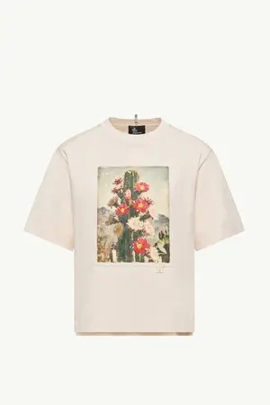 Moncler Landscape Print Cotton T-shirt - White