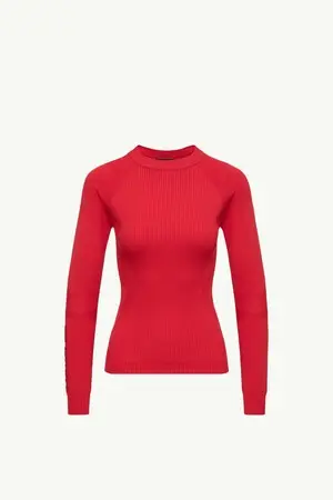Moncler Crêpe Viscose Blend Sweater - Red