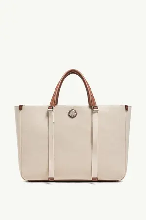 Moncler Carlo Canvas Tote Bag - White