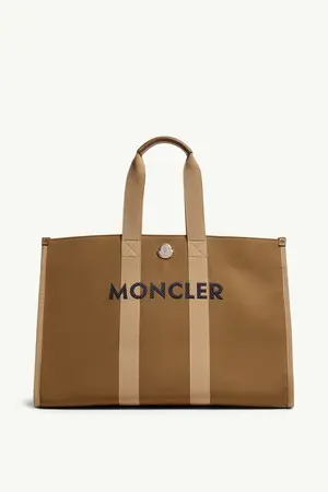 Moncler Logo Canvas Tote Bag Green