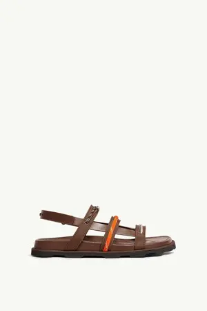 Moncler Vera Isla Nappa Leather Sandals - Brown