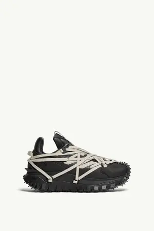 MONCLER + RICK OWENS Trailgrip Megalace Leather Sneakers - Black