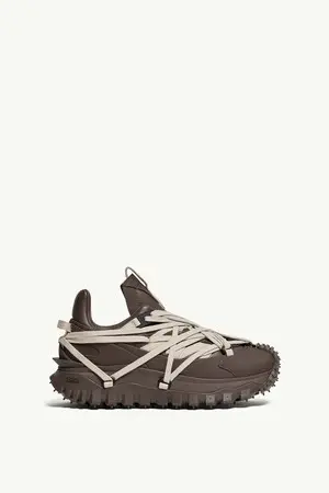 MONCLER + RICK OWENS Trailgrip Megalace Leather Sneakers - Brown