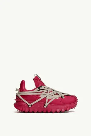 MONCLER + RICK OWENS Trailgrip Megalace Leather Sneakers - Red