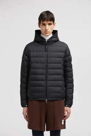 Moncler Galion Hooded Short Down Jacket - Black