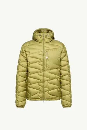Moncler Tidone Hooded Wave Quilted Short Down Jacket - Green