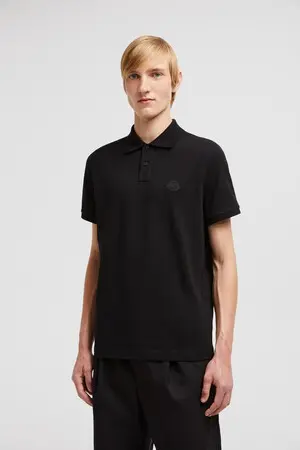 Moncler Logo Patch Cotton Piquet Polo Shirt