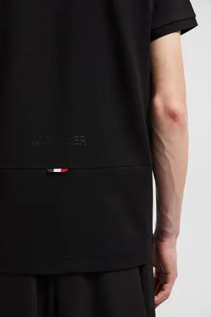 Moncler Logo Patch Cotton Piquet Polo Shirt