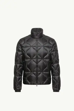 Moncler Asurel Geometric Quilted Short Down Jacket - Black