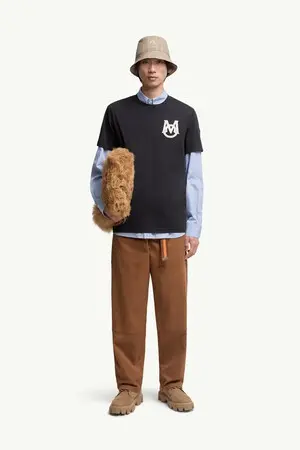 Moncler Monogram Cotton T-Shirt Blue