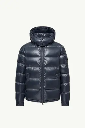 Moncler Moncler Maya Hooded Short Down Jacket Blue