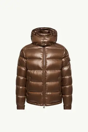 Moncler Moncler Maya Hooded Short Down Jacket Brown