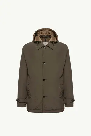 Moncler Evrine Hooded Down Parka Green