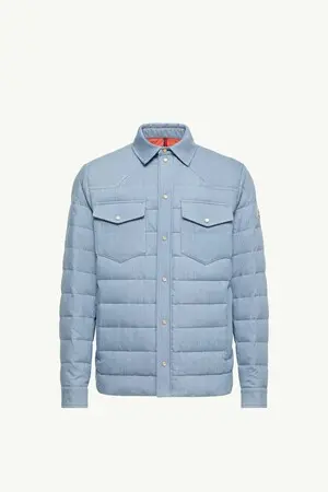 Moncler Tiriol Denim Down Shirt Jacket - Blue
