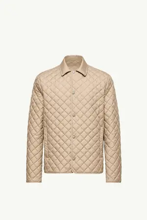 Moncler Avrelie Diamond Quilted Padded Shirt Jacket - Beige