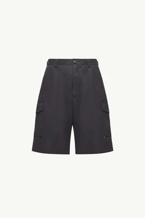 Moncler Gabardine Cargo Shorts - Blue