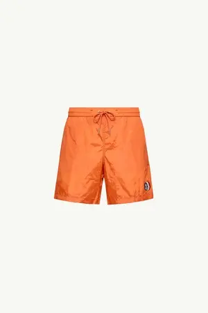 Moncler Logo Swim Shorts - Orange