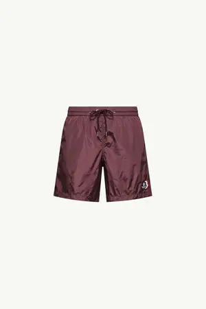 Moncler Logo Swim Shorts - Red