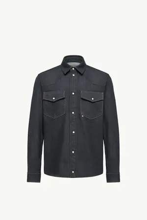 Moncler Denim Long Sleeve Shirt - Blue