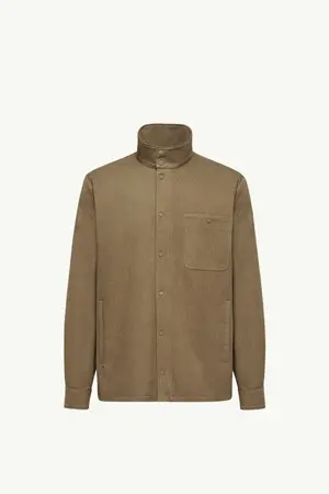 Moncler Leather Logo Cotton Jacket - Green
