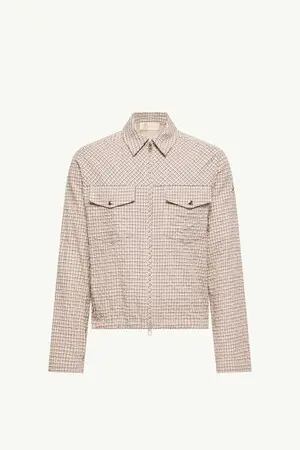 Moncler Micro Madras Flannel Shirt Jacket - White